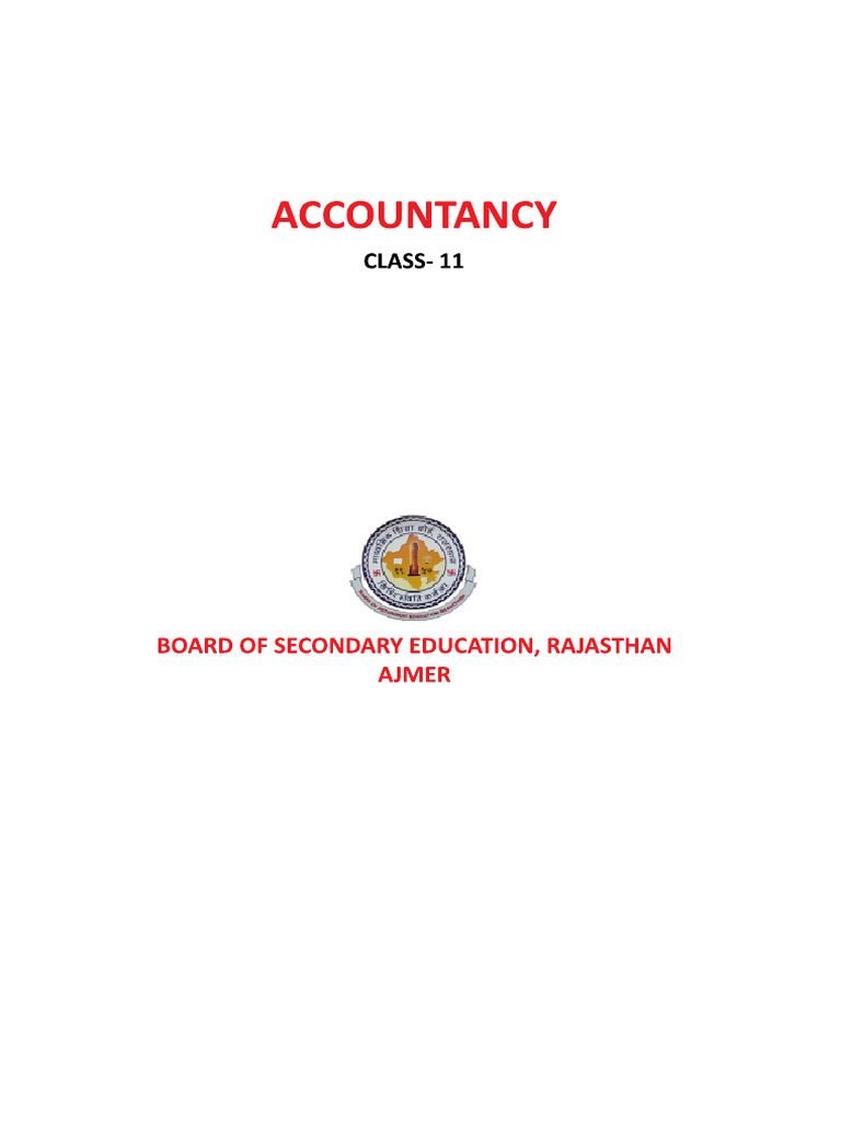 11th Class Accountancy | PDF