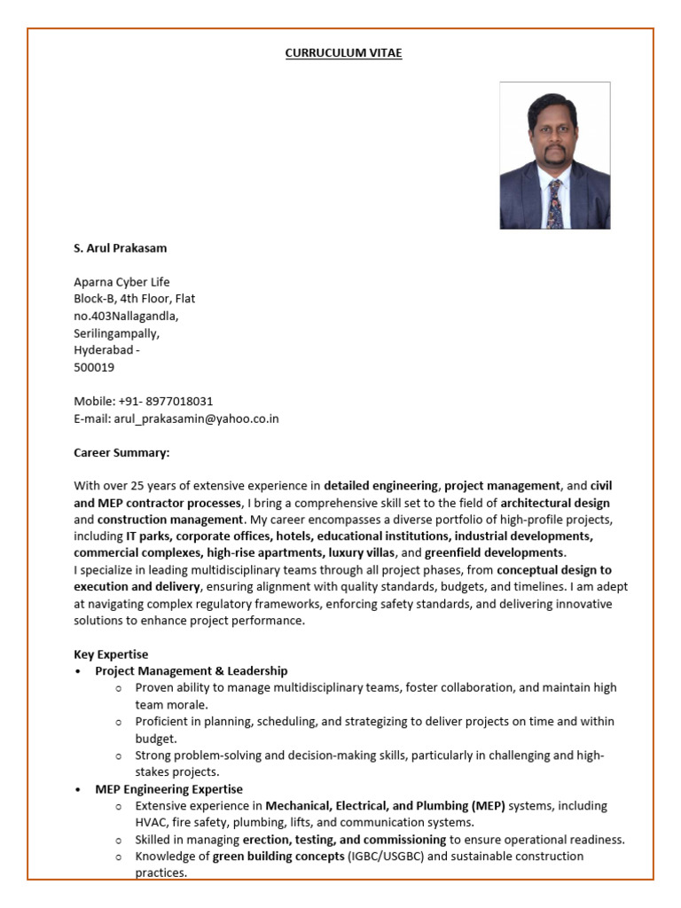 Arul CV | PDF | Project Management | Regulatory Compliance