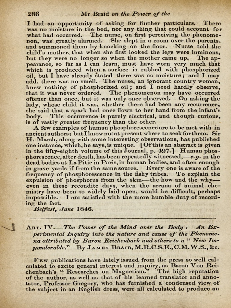 James Braid Experiments Hsowing Suggestion Rather Than Mesmerism ...