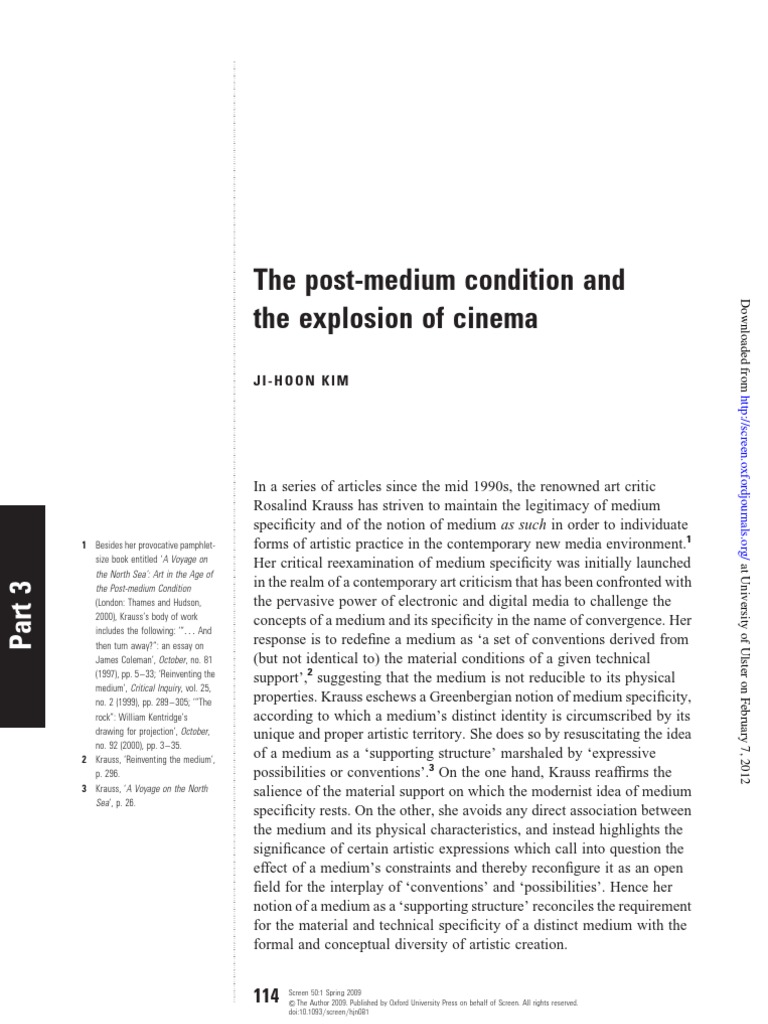 The Post-Medium Condition and The Explosion of Cinema Ji-Hoon Kim ...