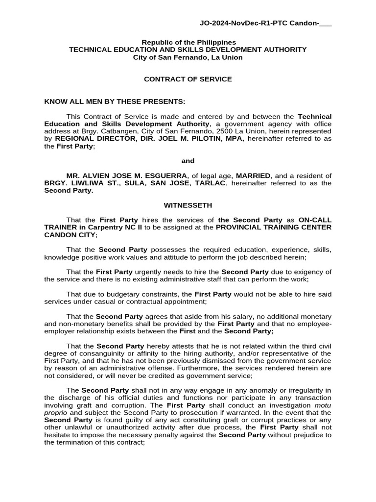Annex A CONTRACT ALP | PDF | Discovery (Law) | Justice