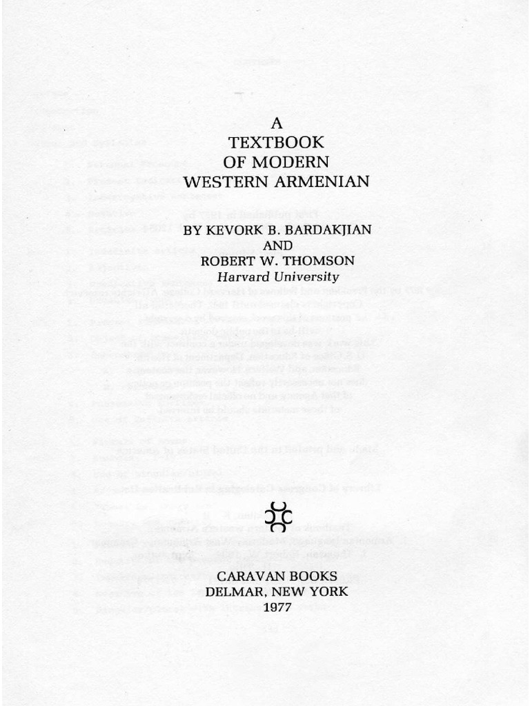 Textbook of Modern Western Armenian | PDF