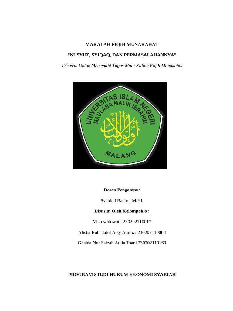 371267783-Makalah-Nusyuz-Syiqaq-Dan-Fungsi-Hakamain | PDF