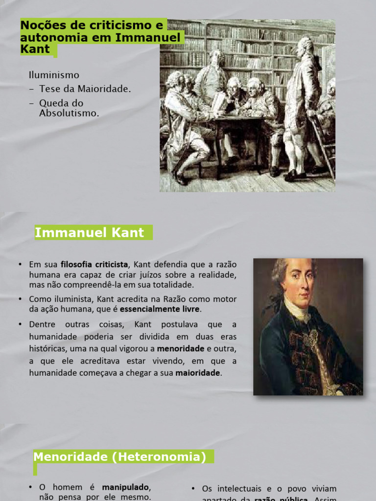 Noções de criticismo e autonomia em Immanuel Kant-z6do-1 | PDF ...