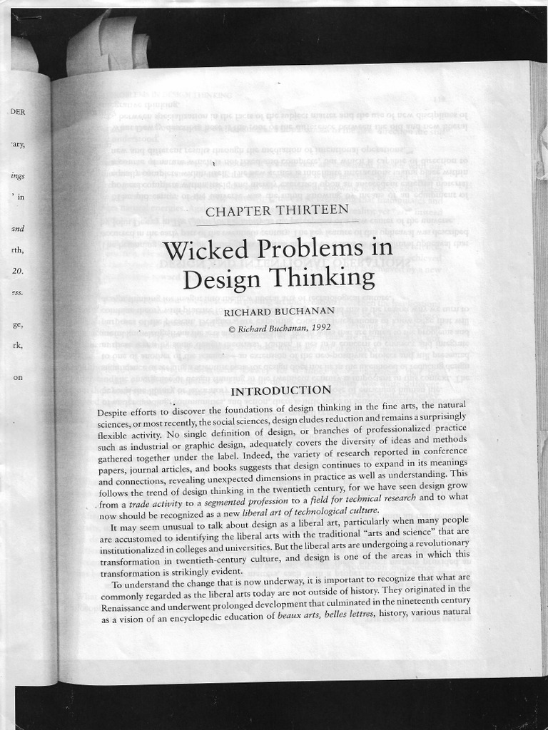 Wicked Problems in Design Thinking RICHARD BUCHANAN - Resnick E. (2019 ...
