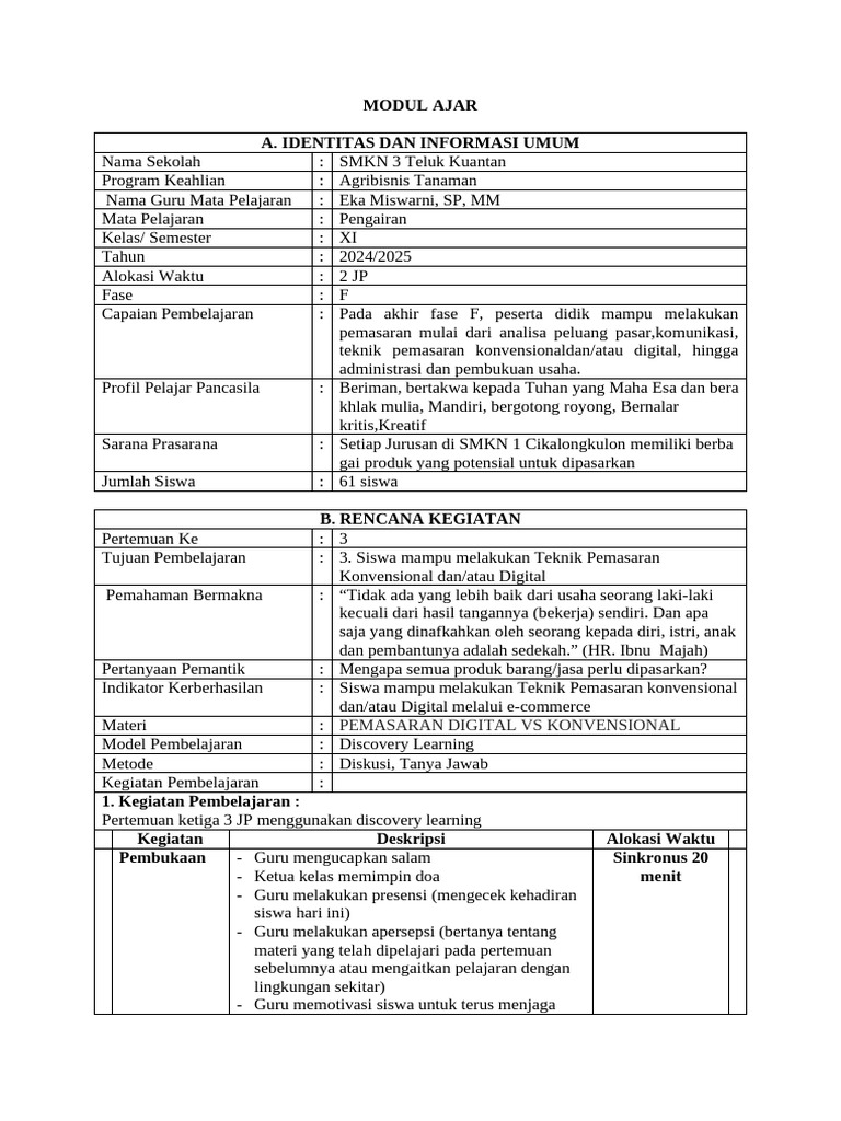 Eka Miswarni - MODUL AJAR | PDF