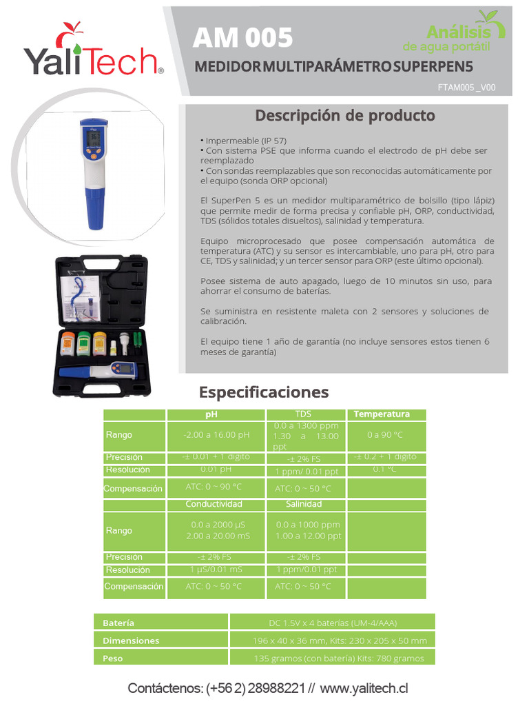 Ficha Tecnica - Am 005 | PDF | Agua | Química Física