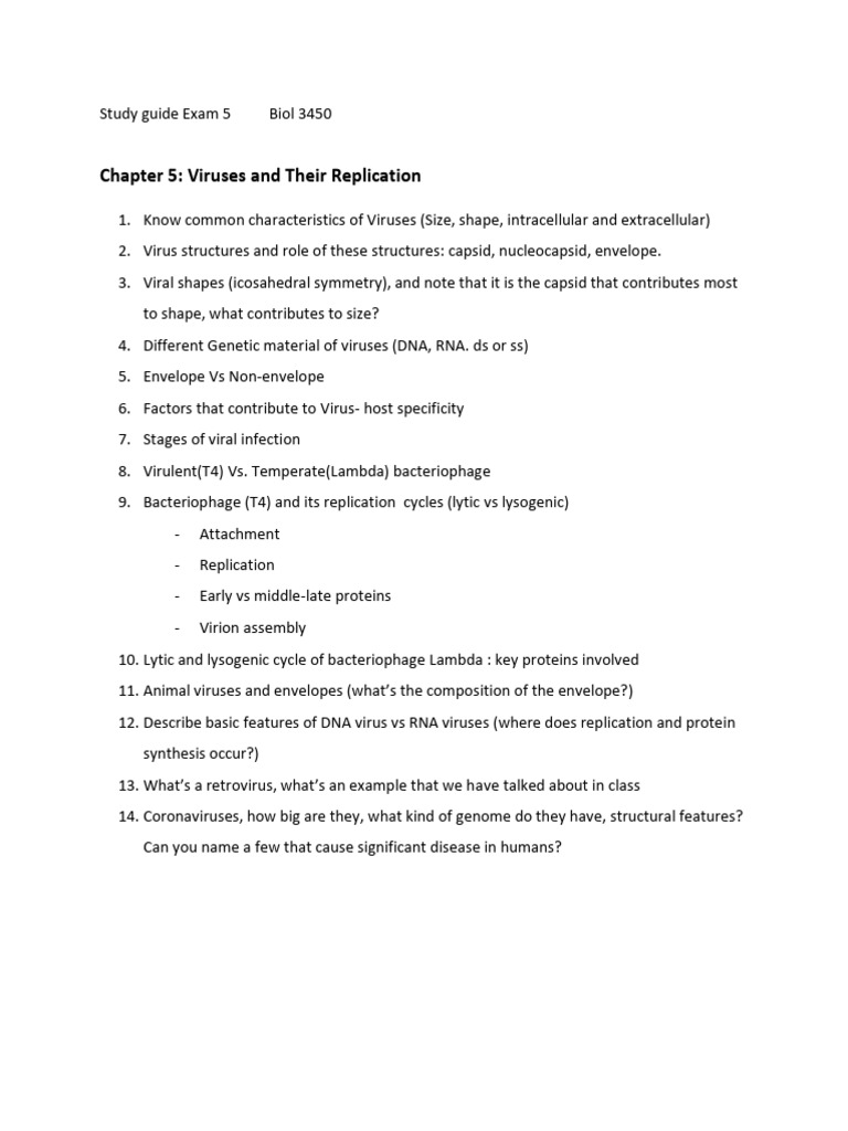 Exam 5 Study guide | PDF