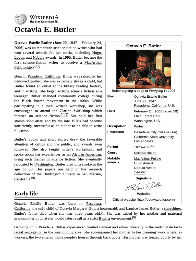 Octavia_E._Butler | PDF | Octavia E. Butler