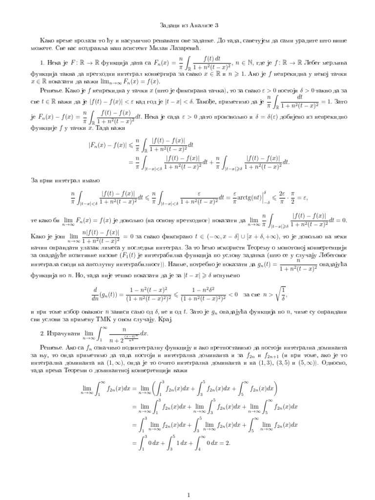 Analiza3 Zadaci | PDF