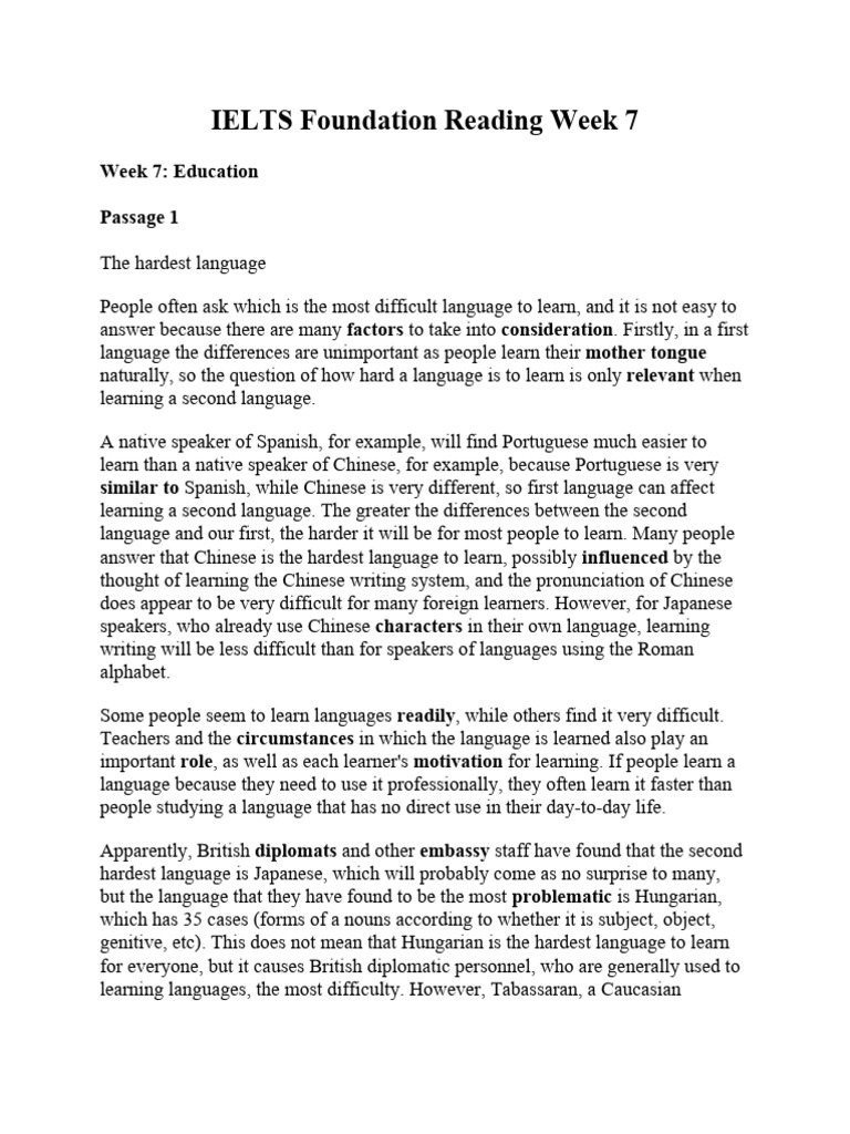 IELTS Reading Week 7 | PDF