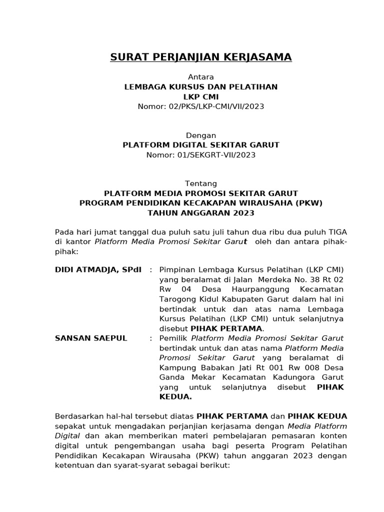 PKS Cmi DG Platform Digital Sekitar GRT 2023 | PDF