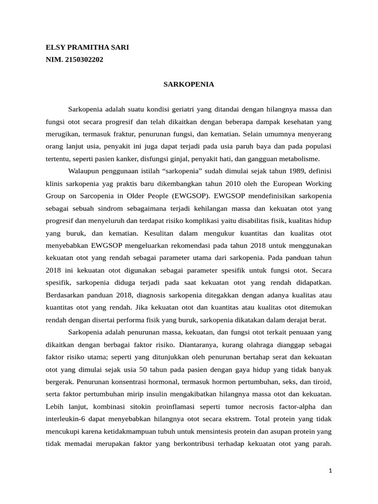 sarkopenia dan frailty elsy | PDF