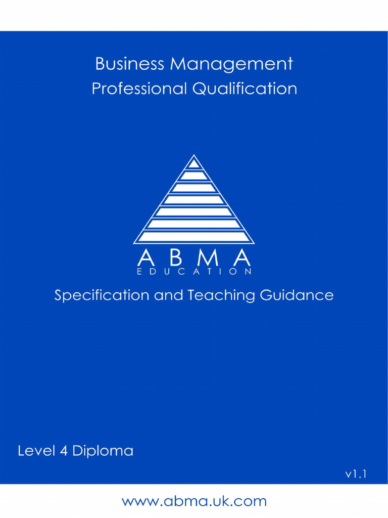 Level 4 Business Management Syllabus | PDF | Learning | Quality Management