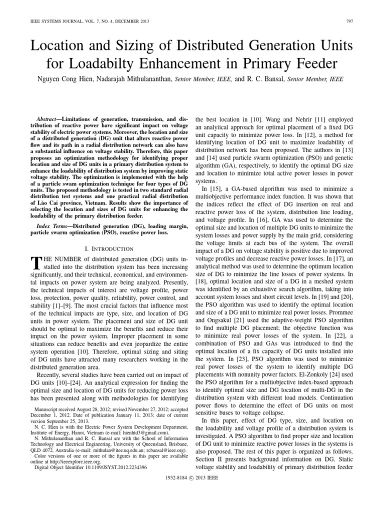 Location And Sizing Of Distributed Generation Units For Loadabilty