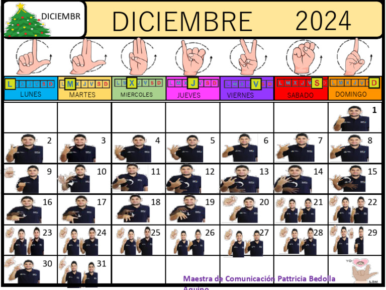 Calendario Mes de Diciembre 2024 | PDF