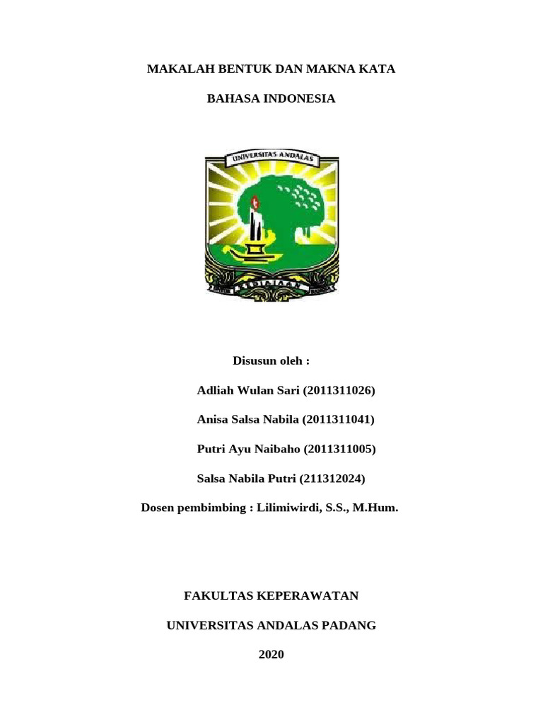 MAKALAH BENTUK DAN MAKNA KATA | PDF