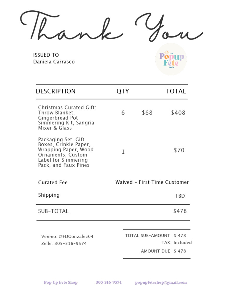 Curated Gift Invoice PDF | PDF