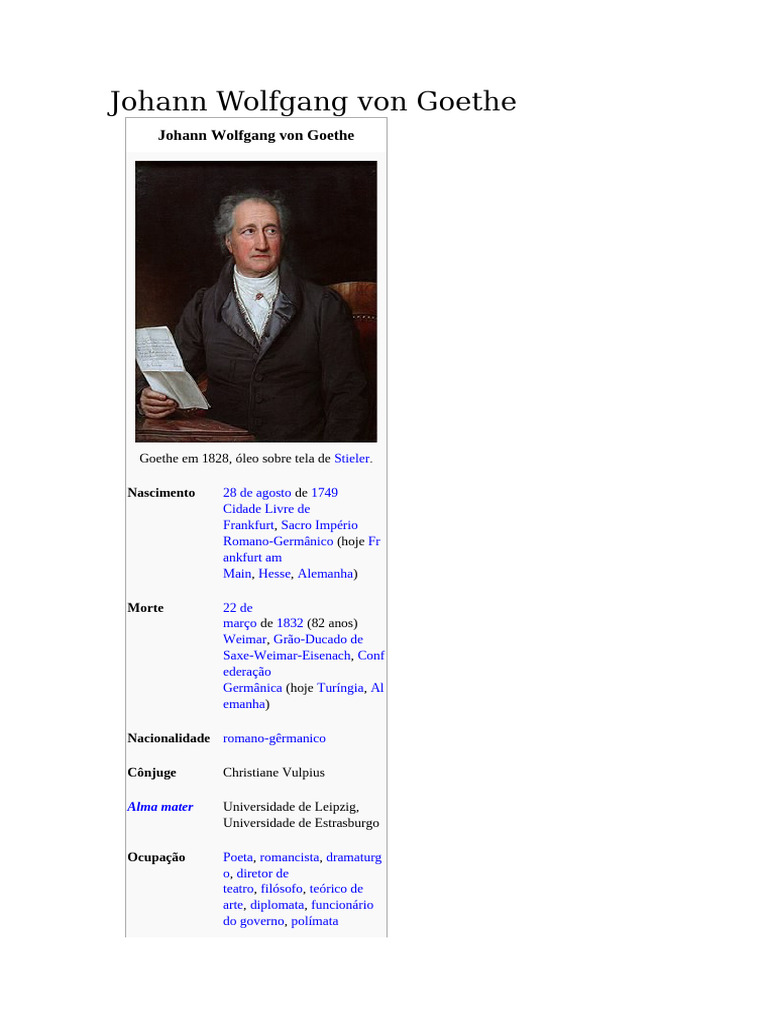 Obras Completas de Goethe em PDF | PDF | Johann Wolfgang Von Goethe