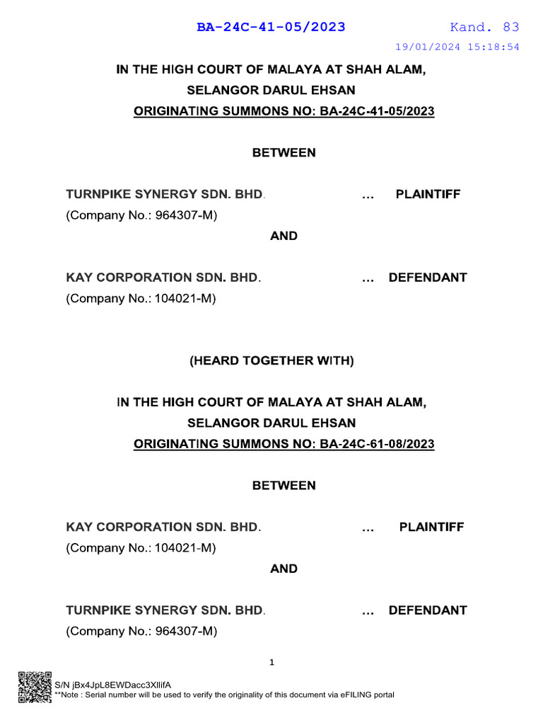 Alasan Penghakiman Turnpike LWN Kay Corp +@001 | PDF | Access Control ...