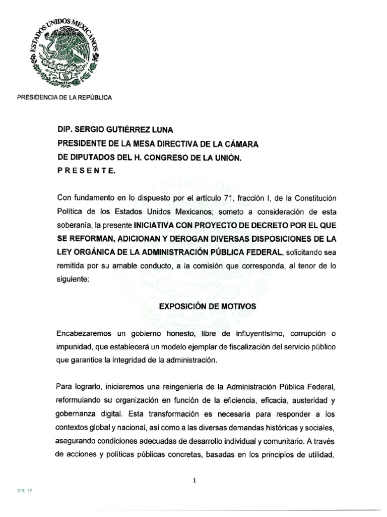 INICIATIVA LOAPF | PDF