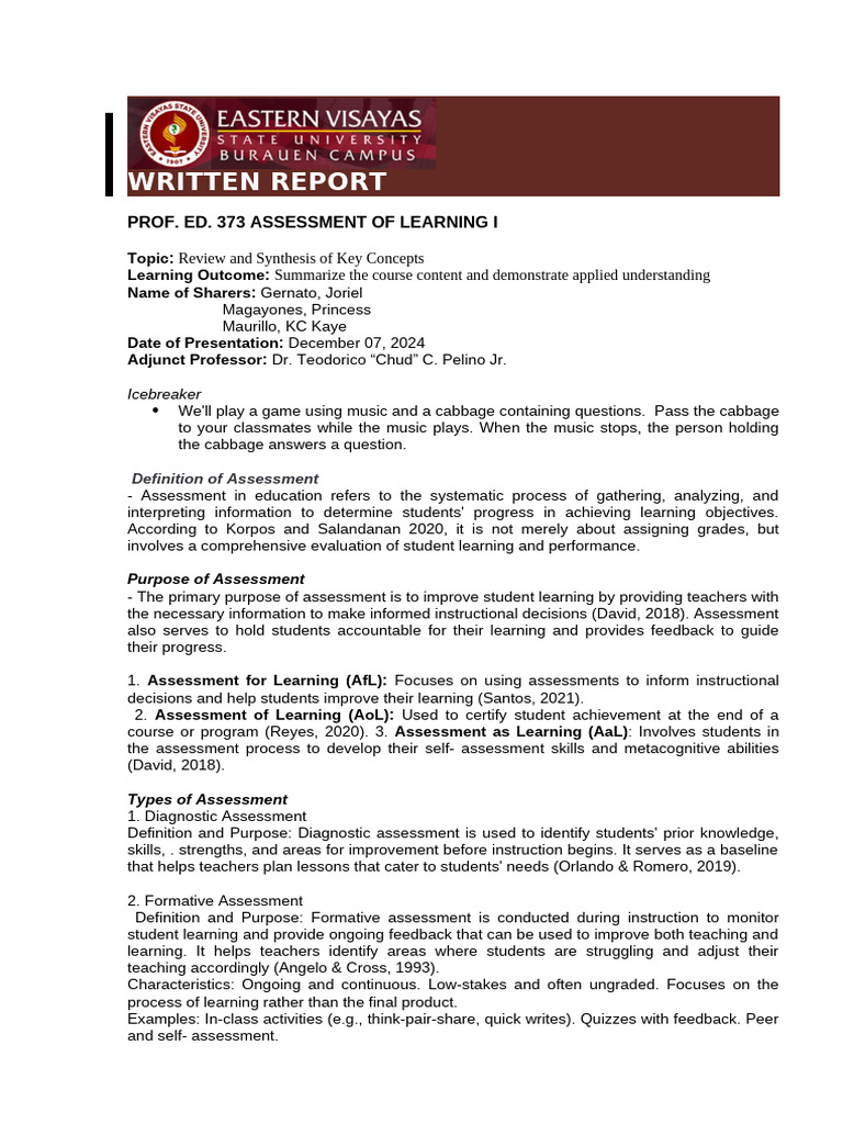 Written-Report-Template | PDF | Educational Assessment | Critical Thinking