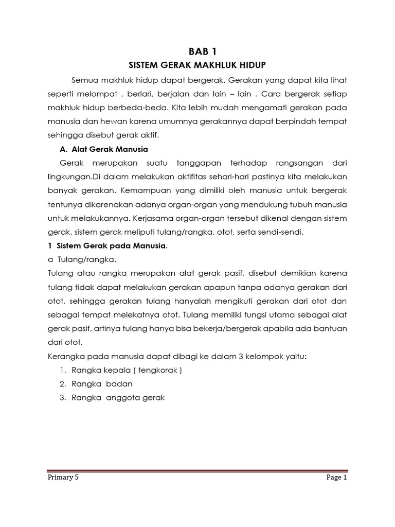 Sistem Gerak | PDF