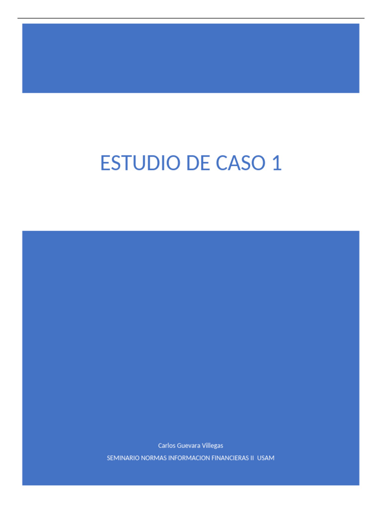 Carlos Guevara Villegas Estudio Caso 1 SNIF | PDF | Depreciación ...