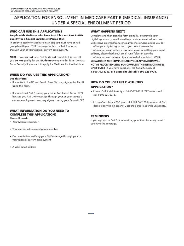 Medicare Part B Enrollment Application Guide | PDF | Consolidated ...