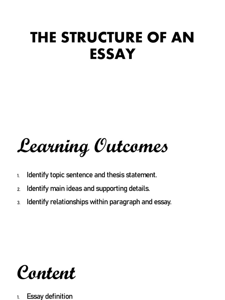 1_the Structure of an Essay | PDF | Essays | Thesis