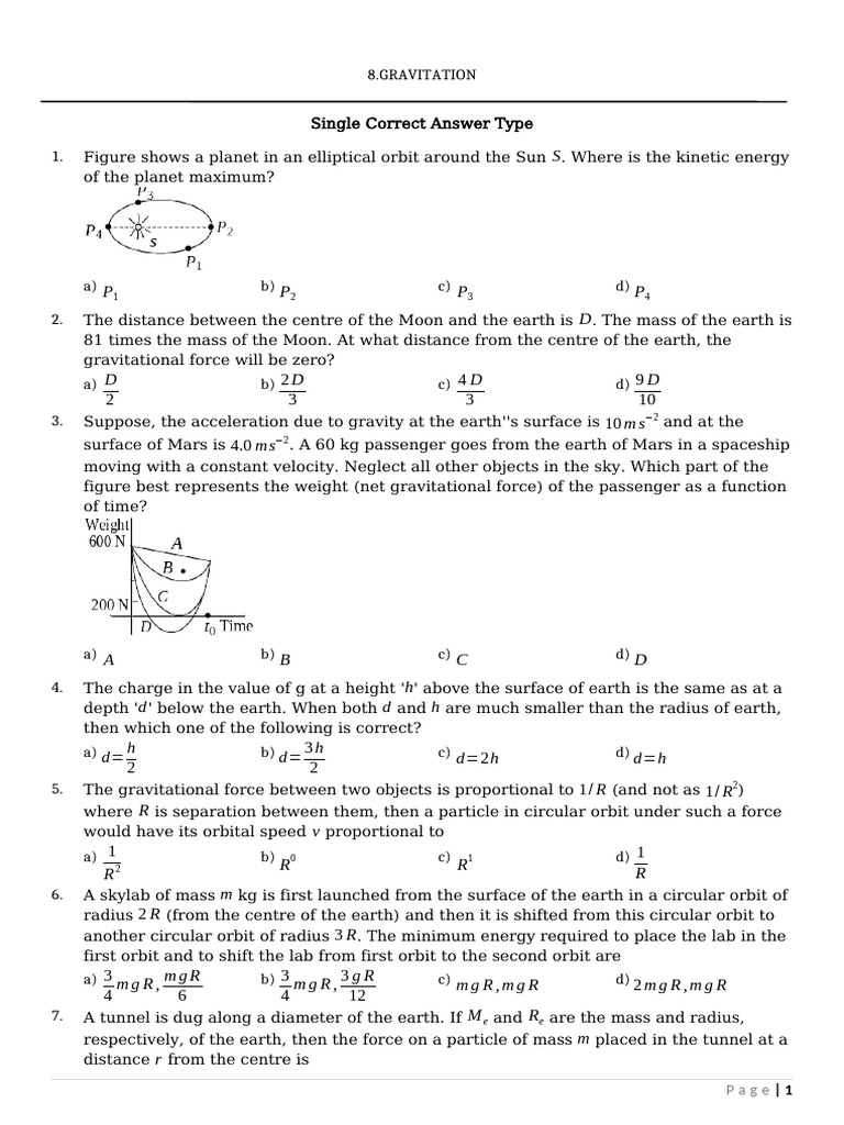 Gravitational Concepts and Problems | PDF | Gravity | Orbit
