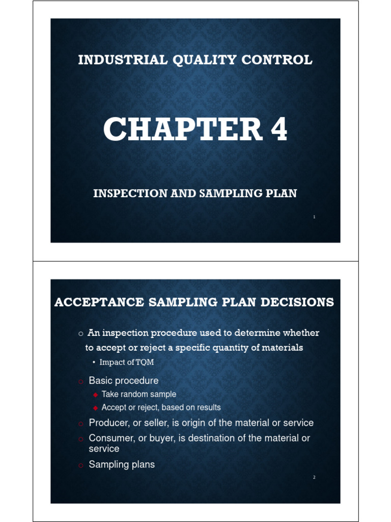 Acceptance Sampling & Quality Control | PDF | Sample Size Determination ...