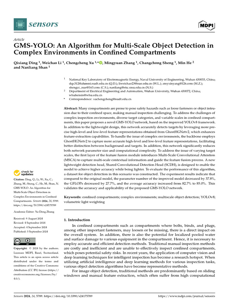 GMS-YOLO An Algorithm For Multi-Scale Object Detec | PDF | Graphics Processing Unit | Computing