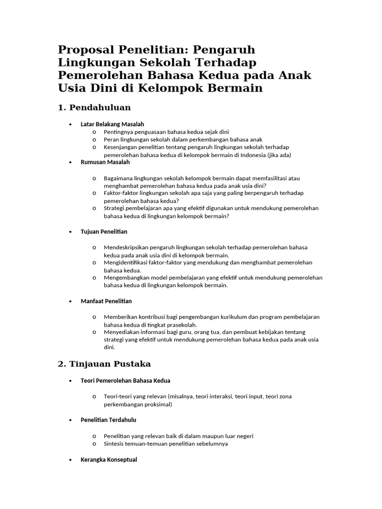 Proposal Penelitian OUTLINE | PDF