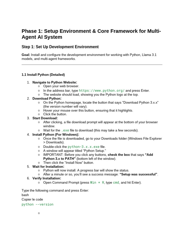 Multi-Agent AI System Setup Guide | PDF | Command Line Interface | Python (Programming Language)