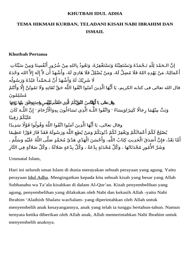 Khutbah Idul Adha | PDF