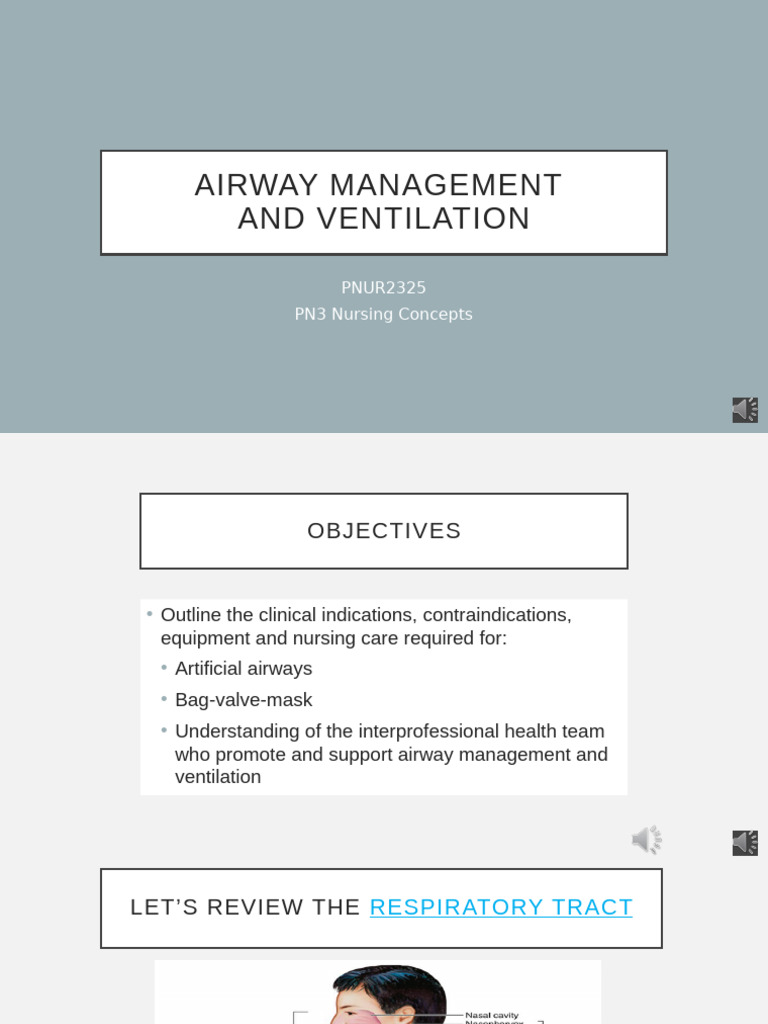 Airway Management and Ventilation | PDF | Respiratory Tract | Intensive ...