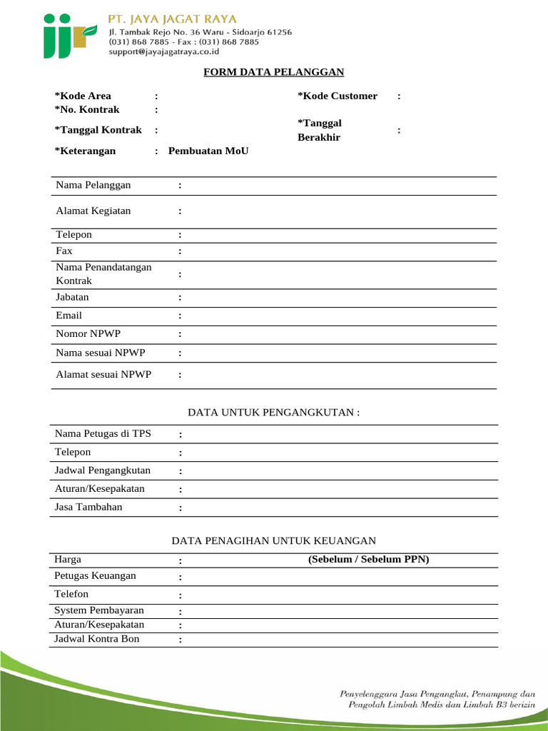 Form Data Pelanggan | PDF