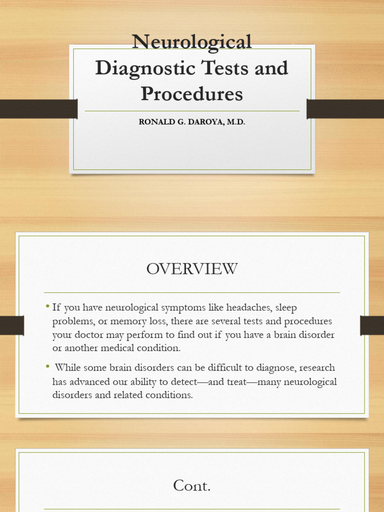 Neurological-Diagnostic-Test-and-Procedures.pptx-1 | PDF | Neurology ...
