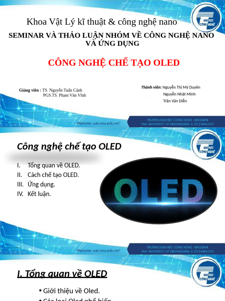 Nhóm 1 - Công Nghệ Chế Tạo OLED | PDF