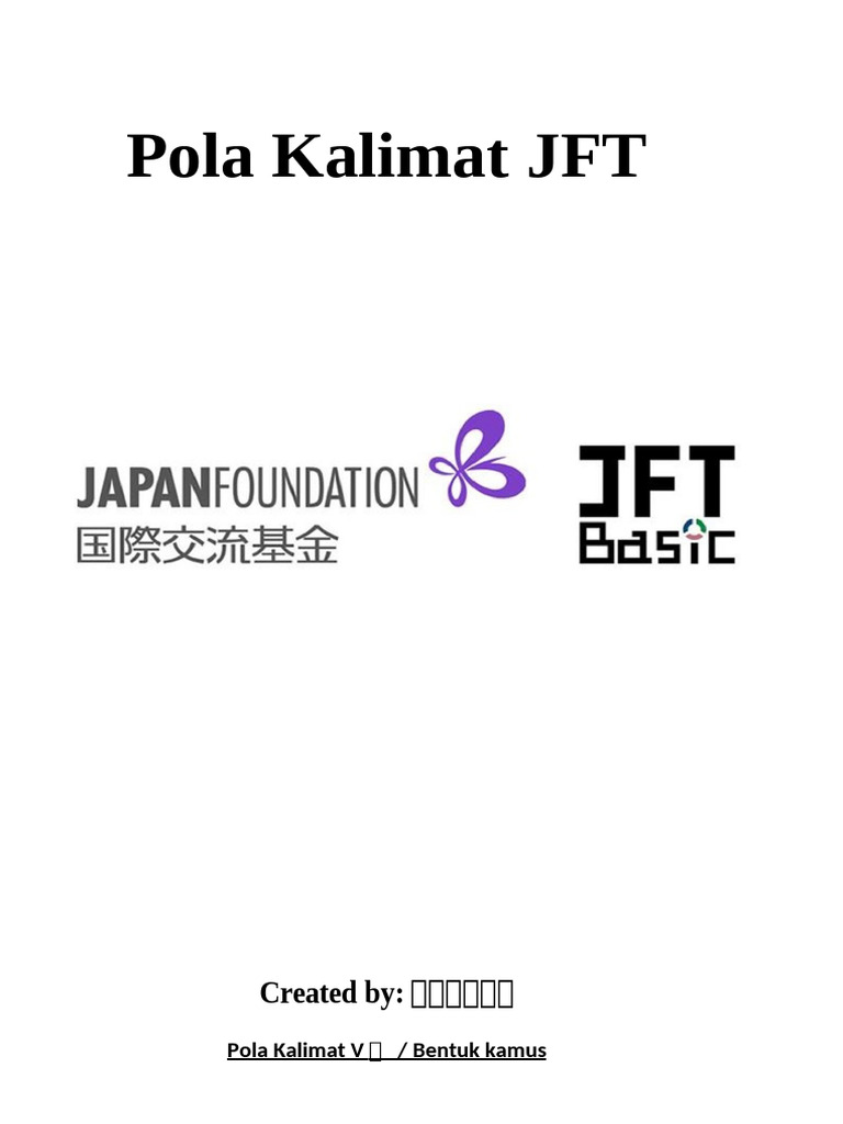 Pola Kalimat JFT New | PDF