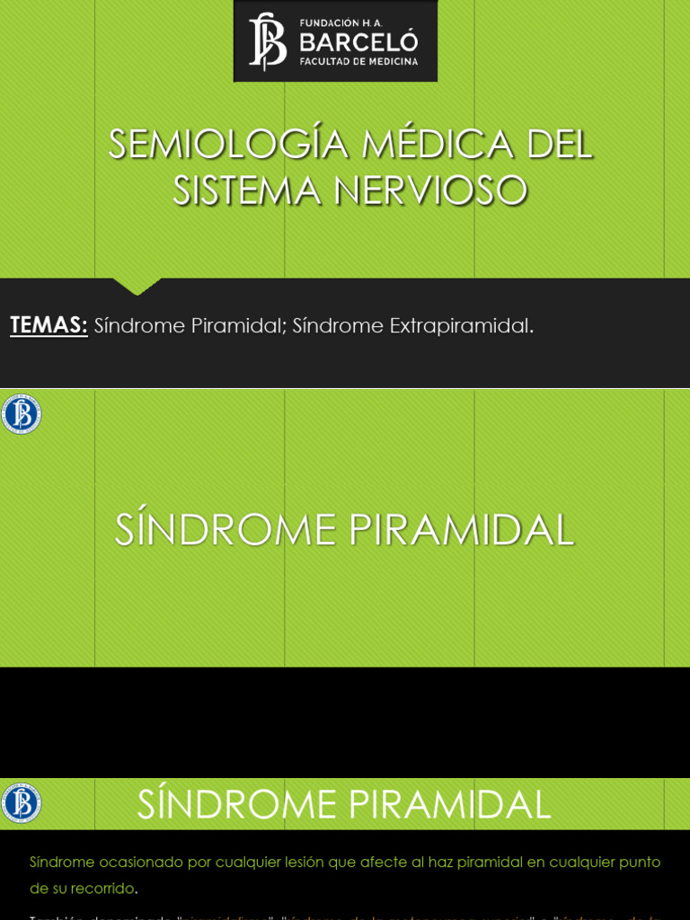 7.4 - Síndrome Piramidal, Síndrome Extrapiramidal | PDF | Medicina ...