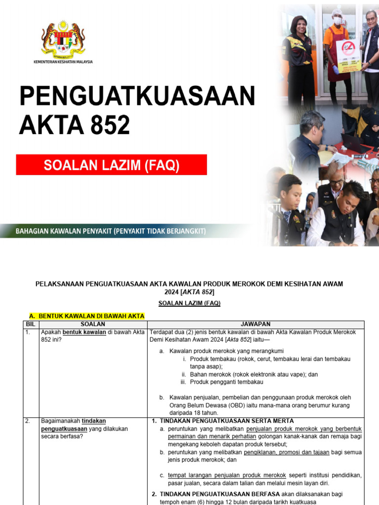 Faq Pelaksanaan Penguatkuasaan Akta 852 | PDF
