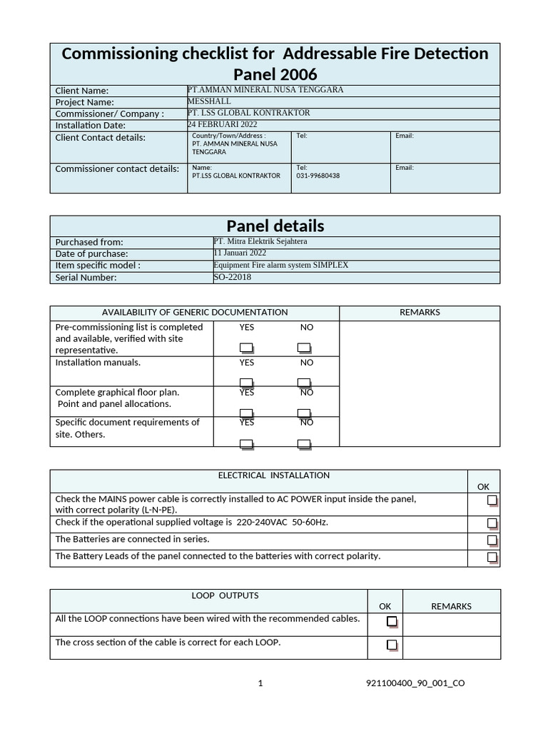 PANEL 2006 - Commissioning - To - Correct | PDF | Relay | Electrical ...