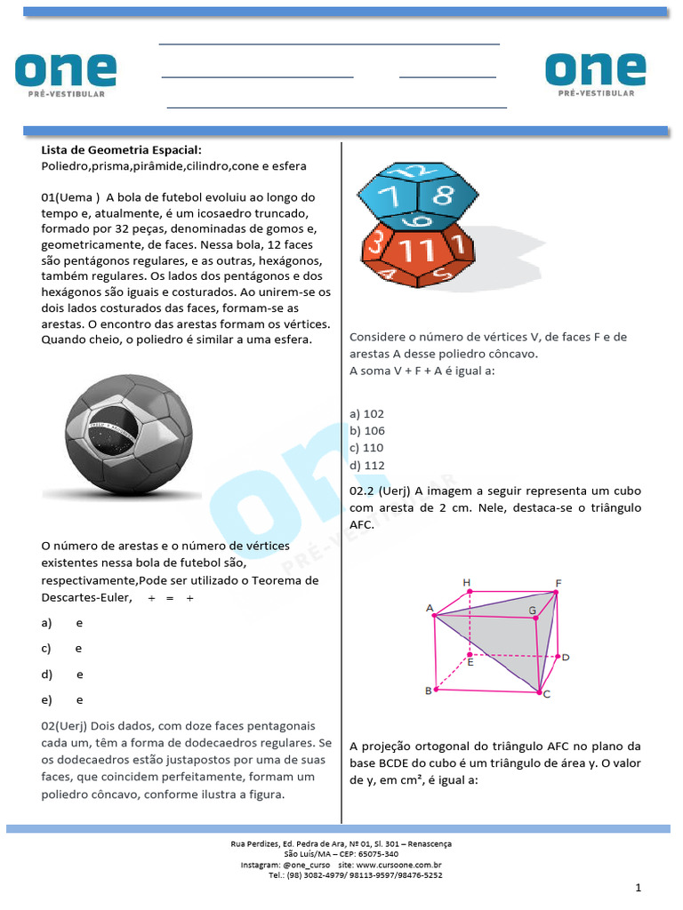 Lista de geometria | PDF | Geometria Euclidiana | Formas geométricas