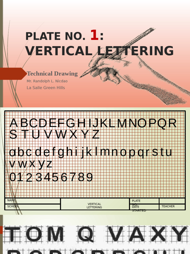 Plate No.1 Vertical Lettering | PDF