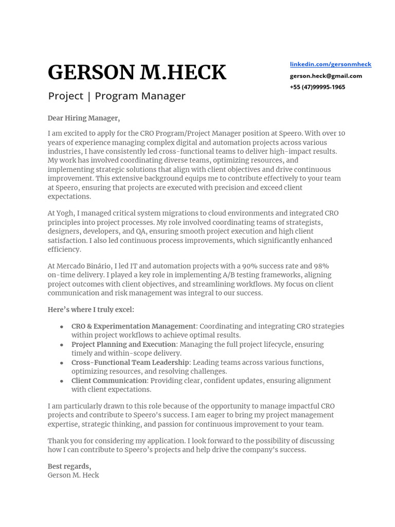 CRO Program Manager - Resume | PDF | Project Management | Six Sigma