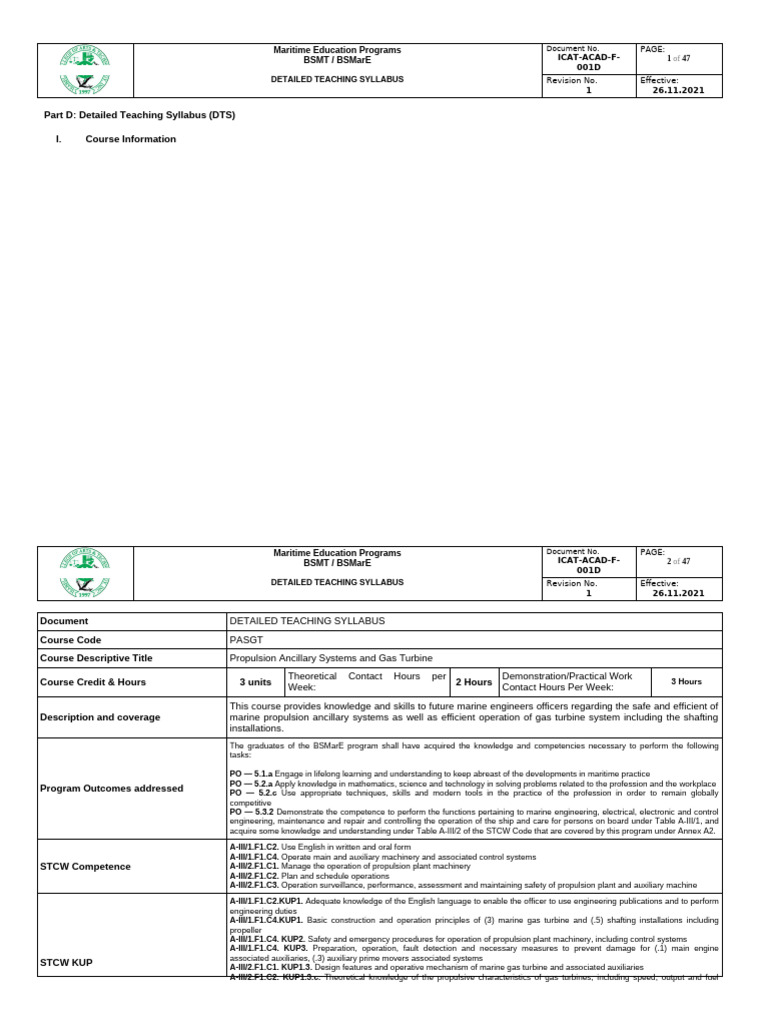 Pasgt Part d | PDF | Gas Turbine | Engineering