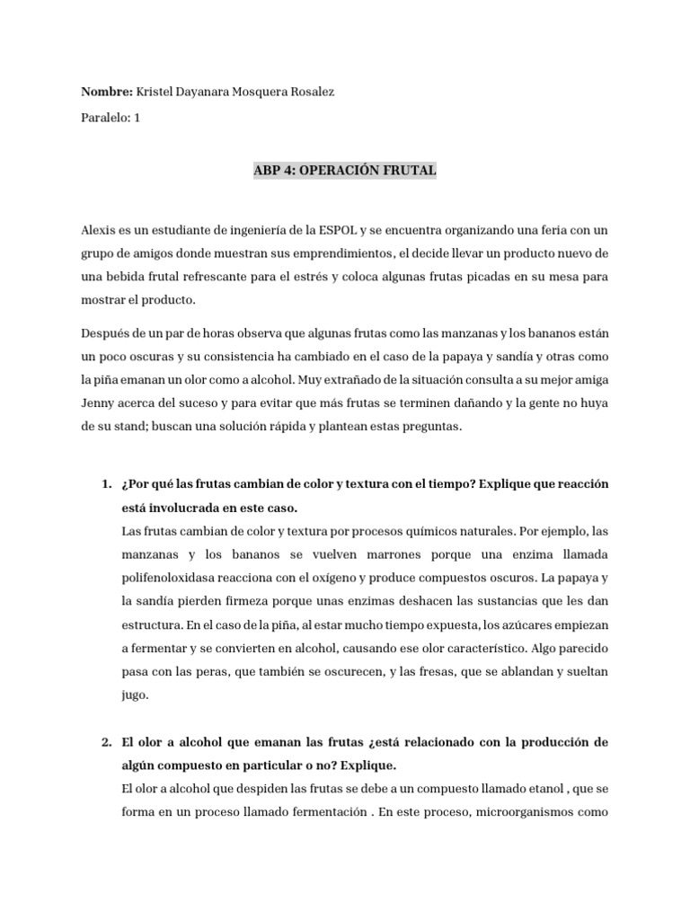 ABP 4 Operación Frutal | PDF | Fruta | Redox