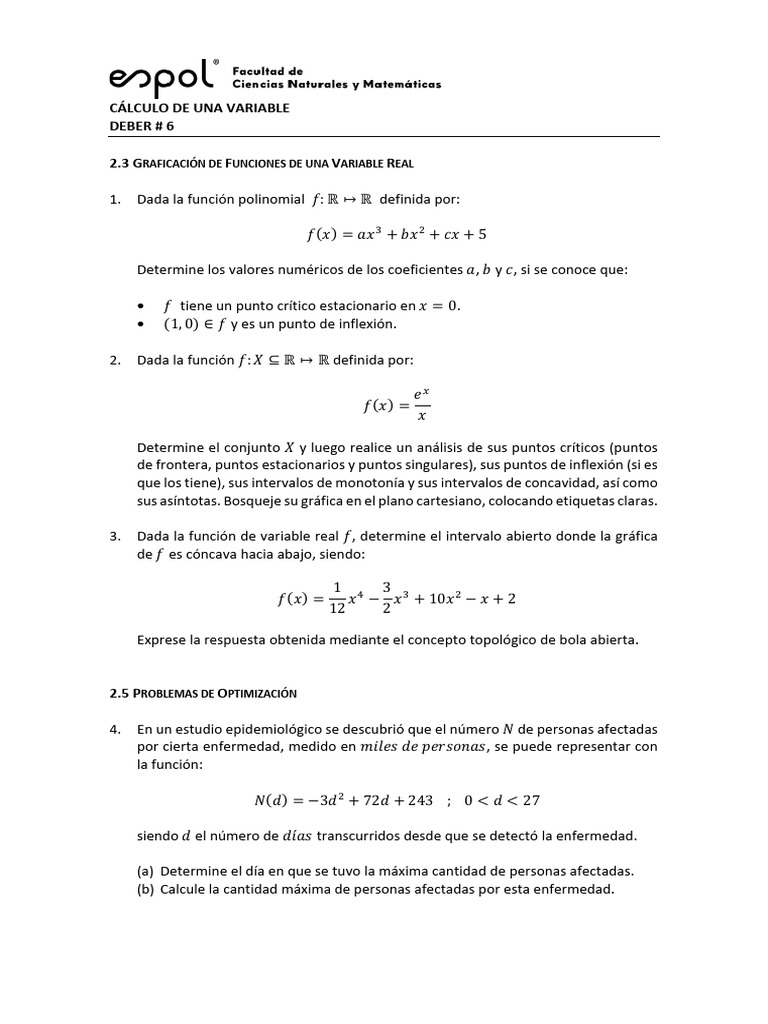 2024 II PAO CUV Deber 06 | PDF | Función (Matemáticas) | Número Real